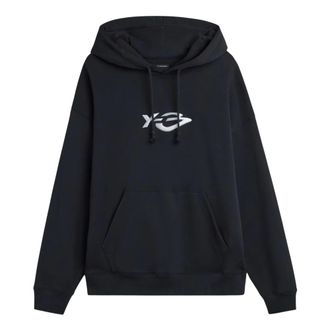 Yohji Yamamoto French Terry Liquid Logo Hoodie - - Sweatshirts & Hoodies - Herren - Schwarzk - M