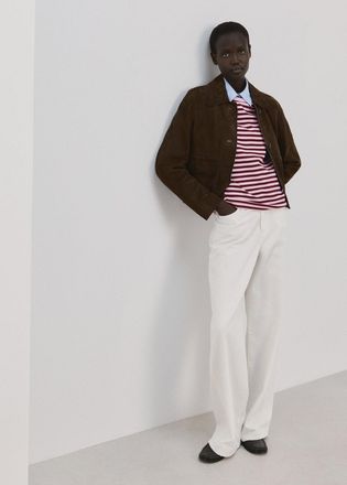 Mango T-shirt manches courtes rayures rose pastel - Femme - XS - MANGO