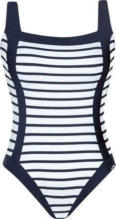 Sunflair Badeanzug Damen Badeanzug - Einteiler mit Schalen und hohem Rücken - große Cups und verstellbare Träger - zweifarbig mit klassischen Streifen