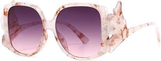 Generic Lunettes de soleil colorées tendance pour femmes rétro jambes uniques dégradées nuances UV400 hommes tendance lunettes de soleil, rose, gris rose, One