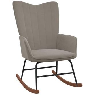 vidaXL Chaise &agrave; bascule Gris clair Velours Vidaxl
