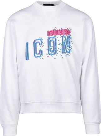 Dsquared2 Homme, Sweatshirts et sweats &agrave; capuche, Blanc, Taille: 2XL Crewneck SweaT-shirt