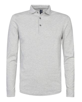 Profuomo Langarm-Poloshirt aus Baumwolljersey in