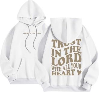 Generic HUIFUAO - Sweat à capuche chrétien « God Is Within Her She Will Not Fall » pour femmes, sweat à capuche surdimensionné Jésus pour femmes, chandail à m