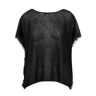 Gran Sasso Schwarze Baumwolljacke mit Fransen - - Blouses & Shirts - Damen - Schwarzk - L