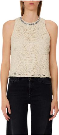 Liu Jo Femme, Tops, Beige, Taille: 40 FR D&eacute;bardeur