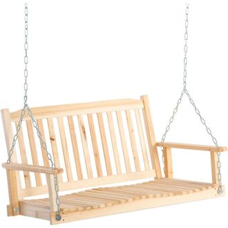 Liberte Banc de jardin suspendu en bois massif 117x69x60cm, si&egrave;ge pour deux personnes, bois