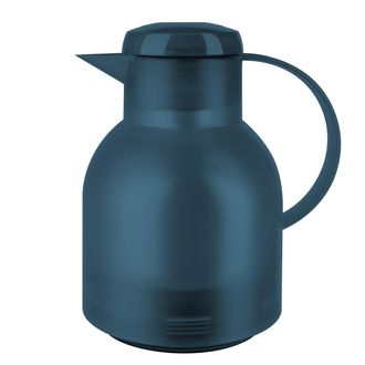 Emsa Samba Isolierkanne, 1 Liter Fassungsverm&ouml;gen, Quick Press Verschluss, 100% dicht, 12h hei&szlig; und 24h kalt, mit Glaskolben, made in Germany, Transluzent/