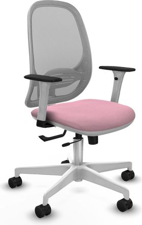 Piqueras y Crespo Computerstuhl Rosa zylindrisch mit 1D-Armen, h&ouml;henverstellbare Lendenwirbelst&uuml;tze, ausgestattet mit Syncro/Translack und Schneidschaum, mit Rollen von