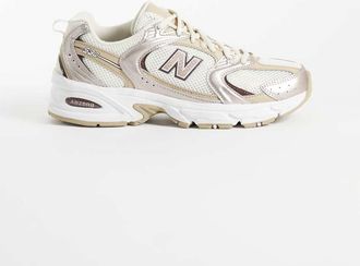 New Balance 530 baskets blanches et bronze m&eacute;tallis&eacute;-Neutre