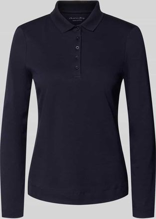 Christian Berg Longsleeve mit Polokragen und Knopfleiste
