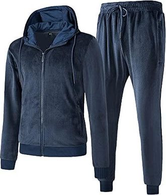 TONY BACKER Ensemble de Surv&ecirc;tement en Polaire pour Homme avec Fermeture &Eacute;clair Complet pour la Maison, XL