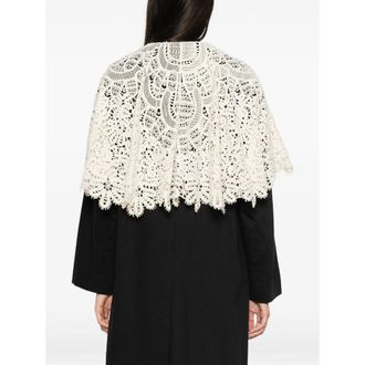 Sea New York Lace-Collar Cotton Coat - Black