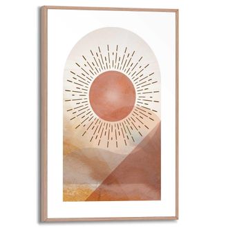 Reinders Gerahmtes Bild, Sonne, Hobbyraum, Bilder, Wanddeko, Room Decor, MDF, Beige, 30 x 20