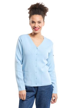 Armor Lux Damen Jacke mit V-Ausschnitt aus Wolle und Acryl Pullover, Nuage, 46