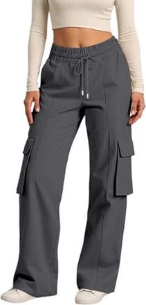 Generic Pantalon Femme Bootcut Cargo Kaki Rouge Molleton Dor&eacute; Ecossais Chair Training Patchwork Fermeture Bretelle Devant Marque Promo Essentials Biker Leggin