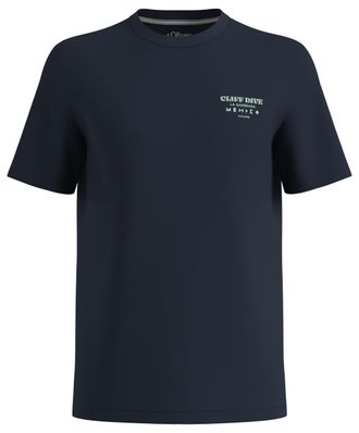 s.Oliver Baumwoll-T-Shirt mit Frontprint und Ziern&auml;hten
