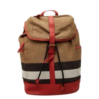 Burberry Pre-owned Sac &agrave; dos en toile et cuir &agrave; carreaux - Femme - Pre-owned - Multicolore - Taille: ONE Size