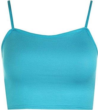WearAll Camisole Bralet Crop débardeur Top à Sangles - Turquoise - 40-42