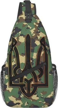 Generic Drapeau Ukrainien Camouflage Sacoche Bandouliere D&eacute;contract&eacute; Pochette Epaule Antivol Sac &Agrave; Dos Bandouli&egrave;re Pour Homme Shopping Cyclisme