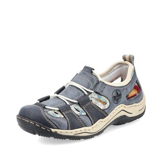 Rieker Damen Low-Top Sneaker L0561, Frauen Halbschuhe, lose Einlage,straßenschuhe,Strassenschuhe,Sportschuhe,Freizeitschuhe,blau (14),36 EU / 3.5 UK