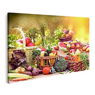 Islandburner Tableau sur toile Image De Cuisine De Fruits Et L&eacute;gumes Frais Biologiques Cadre Affiche Poster Murale Tableaux