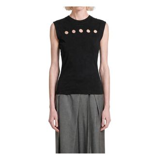 Marni D&eacute;bardeur &agrave; pois d&eacute;coup&eacute;s - Femme - Tops - Noir - Taille: 34 FR