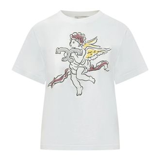 Tory Burch Kurz&auml;rmeliges T-Shirt mit Rundhalsausschnitt - - Tops - Damen - Wei&szlig; - M