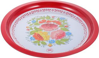 TOPBATHY Salatsch&uuml;ssel Vintage Emaille Teller, 40cm Emaille-Geschirr, Speiseteller, rote Salat, Nudelschalen, Serviertabletts f&uuml;r Abendessen, Outdoor, Picknick