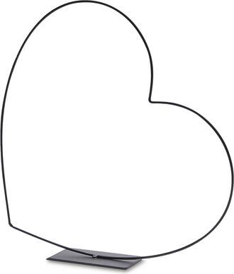 Matches 21 Metall-Herz Deko-Aufsteller schwarz &Oslash; 40 cm mit Fu&szlig; zum Hinstellen als Draht-Herz zum Basteln