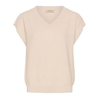 Cream Maille col V - Femme - Pulls - Beige - Taille: 42 FR