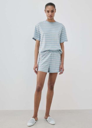 Mango T-shirt de pyjama coton rayures bleu - Femme - S - MANGO