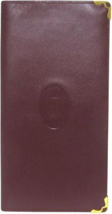 Cartier unisex, Pre-owned, Rouge, Taille: ONE Size Pre-owned Long wallet (bi-fold)