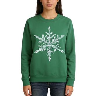 Generic Harajuku Sweat-shirt minimaliste dhiver en polaire &eacute;paisse pour femme Motif flocon de neige, Vert, 4XL