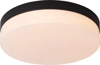 Lucide BISKIT - Deckenleuchte Badezimmer - Ø 28 cm - LED - 1x18W 2700K - IP44 - Bewegungssensor - Schwarz
