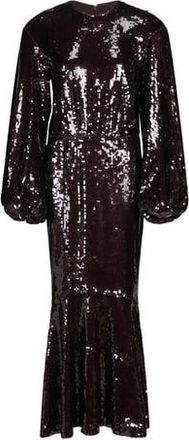 Rotate Robe longue &agrave; col rond &agrave; sequins