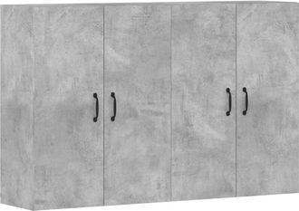 vidaXL Vidaxl - Armoires murales 2 pcs gris béton bois dingénierie