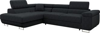 Mirjan24 Ecksofa Torezio Cord mit Bettkasten, Einstellbare Kopfst&uuml;tzen, Sofa mit Schlaffunktion, Eckcouch f&uuml;r Wohnzimmer, L-Form Couch mit Bettfunktion (Poso 1
