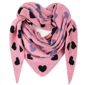 Glamexx24 Damen Schal Dreiecksform Winterschal: Liebe Muster Halstuch Trend XXL Schal Sehr Weicher Schal