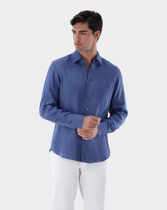 van Laack Leinenhemd mit Kent-Kragen Tailor Fit