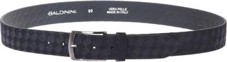 Baldinini Homme, Accessoires, Bleu, Taille: 90 CM Woven Print Suede Belt