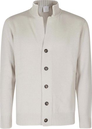 Eleventy Mag0N037 Cardigan en Laine &agrave; Col Haut - Homme - Pulls - Beige - Taille: M