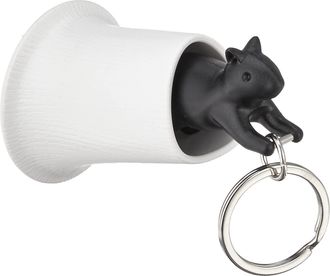 Qualy Qualy Schlüsselhalter Eichhörnchen weiß-schwarz Schlüsselhaken
