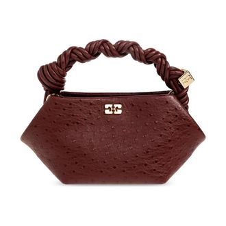 Ganni Mini Bou Tasche mit Strau&szlig;en-Effekt - - Bags - Damen - Rot - ONE SIZE
