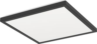 Eglo LED Deckenleuchte Rovito, runde Badezimmer Deckenlampe, Badlampe Decke aus Kunststoff in Schwarz und Weiß, Deckenbeleuchtung warmweiß-kaltweiß, IP44, 