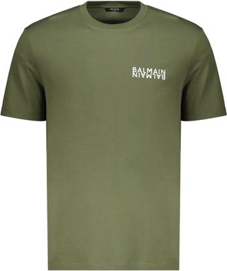 Balmain Homme, Tops, Vert, Taille: 2XL T-shirt &agrave; manches courtes