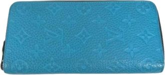 Louis Vuitton Portefeuille long pr&eacute;-poss&eacute;d&eacute; en Taurillon (bi-pli) - Femme - Pre-owned - Bleu - Taille: ONE Size