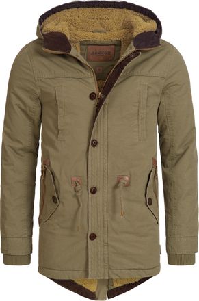 Indicode Herren Barge Winterjacke m. Kapuze & Teddyfutter | Winterparka Herrenjacke Parka Army, XXL