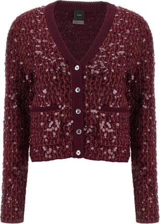 Pinko Pinko, Femme, Pulls, Rouge, Taille: 42 FR Mamma Mia Cardigan