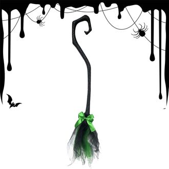 Generic Halloween Hexenbesen,Hexenbesen Zubehör | Mit Band Tragbare Wand Außen Vorgarten Innen Haustür Dekoration | Für Festliche Dekoration